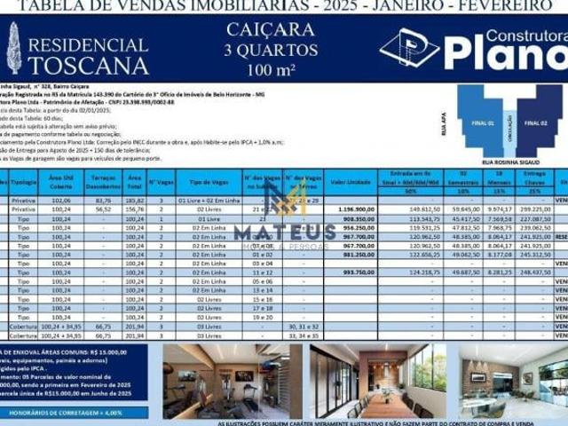 Apartamento com 3 quartos à venda em Belo Horizonte, no bairro Caiçaras