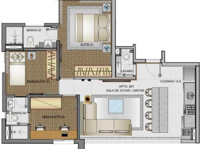 Apartamento com 3 quartos à venda em Belo Horizonte, no bairro Luxemburgo