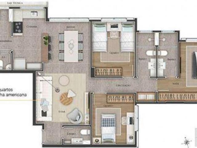 Apartamento com 3 quartos à venda em Belo Horizonte, no bairro Lourdes