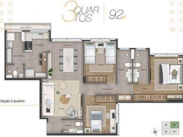 Apartamento com 3 quartos à venda em Belo Horizonte, no bairro Lourdes