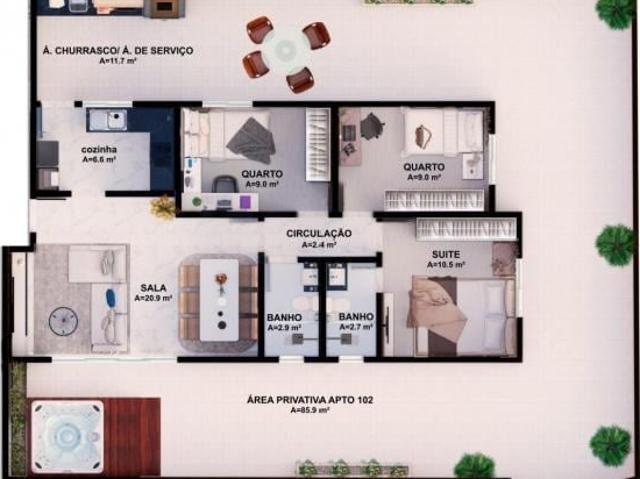 Apartamento com 3 quartos à venda em Belo Horizonte, no bairro Santa Mônica