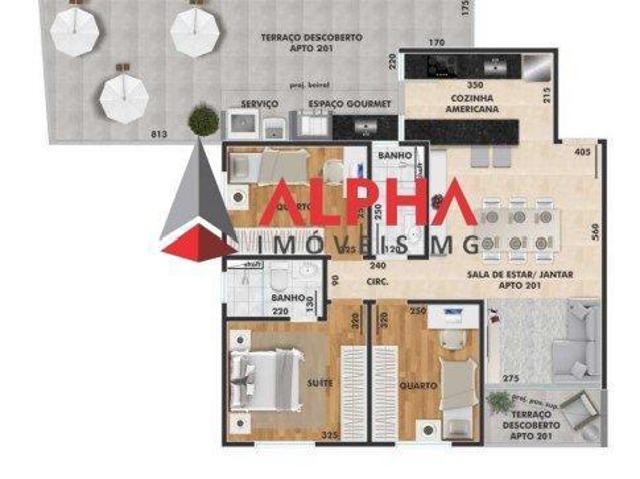 Apartamento com 3 quartos à venda em Belo Horizonte, no bairro Tirol