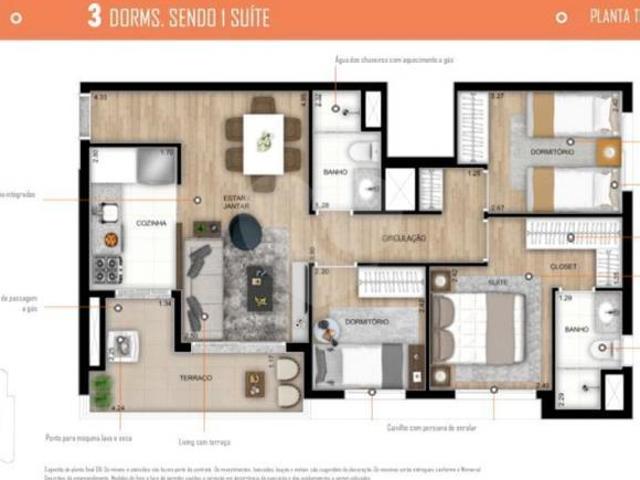 Apartamento com 3 quartos à venda em Vila anastácio SP