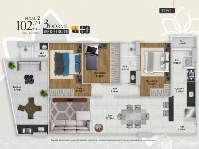 Apartamento com 3 quartos à venda na Vila Guilhermina Praia Grande/SP