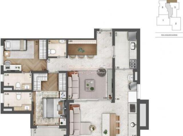 Apartamento com 3 Quartos e 3 banheiros à Venda, 110 m²