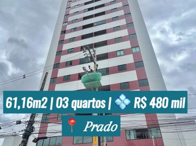 Apartamento com 3 Quartos e 2 banheiros à Venda, 61 m² por R$ 480.000