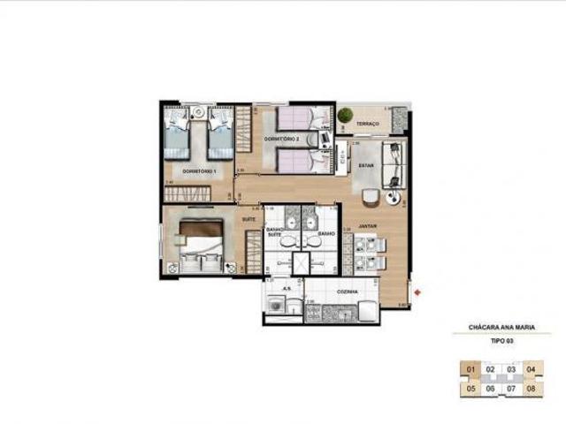 Apartamento com 3 Quartos para Venda, 61m², por R$ 274.200,00, em Parque União, Jundiaí / SP