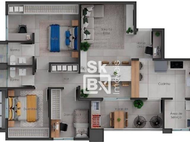 Apartamento com 3 quartos sendo 1 suíte à venda, 105 m² Jardim Finotti Uberlândia/MG