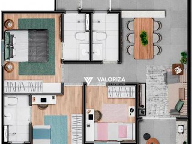 Apartamento com 3 quartos, sendo 3 suítes à venda, 75 m² por R$ 740.000 Parque Campolim Sorocaba