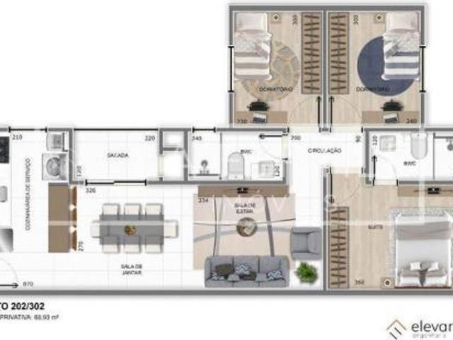 Apartamento com 3 Quartos, 1 Suíte, 163.92M², à Venda por R$ 990.000,00 Estância Pinhais, Pinhais