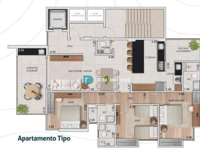 Apartamento com 3 suítes à venda, 134 m² por R$ 990.000 Bom Pastor Juiz de Fora/MG