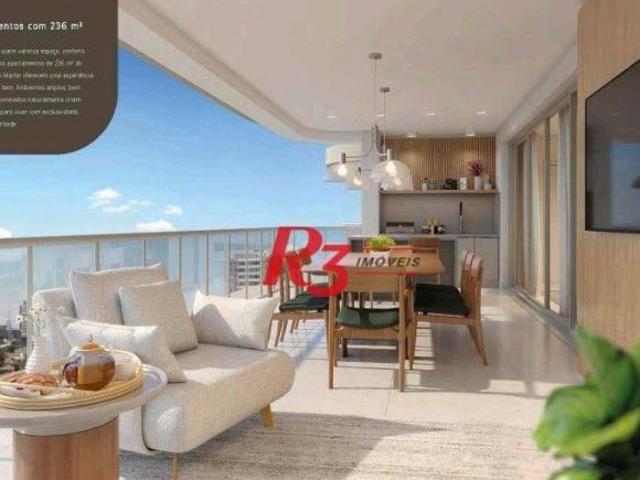 Apartamento com 3 suítes à venda, 234 m² por R$ 3.500.000 Ponta da Praia Santos/SP