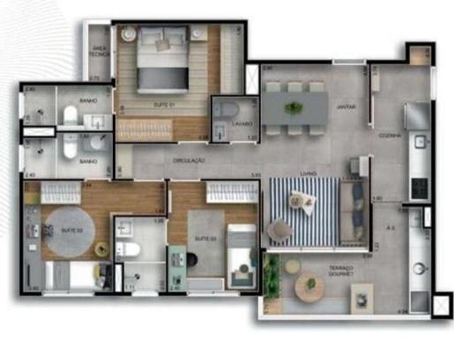 Apartamento com 3 SUÍTES no centro de Osasco
