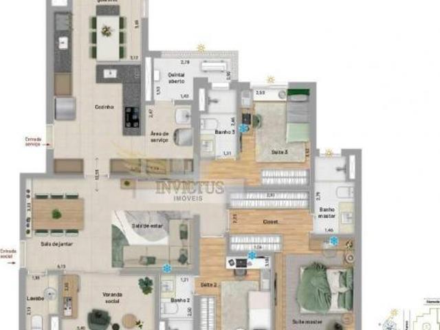 Apartamento com 3 Suítes no Vista Campestre para Comprar, 134m² Campestre, Santo André/SP