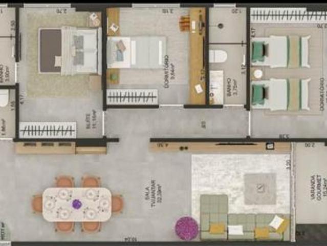 APARTAMENTO COM 105,00 m² CAMPO DA AVIACAO PRAIA GRANDE SP