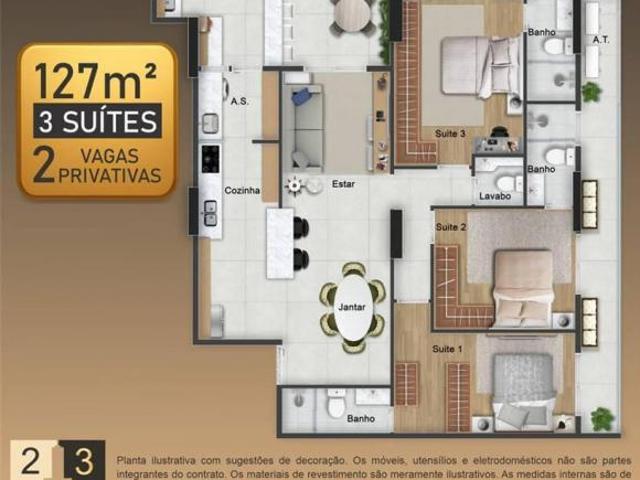 APARTAMENTO COM 127,84 m² FORTE PRAIA GRANDE SP