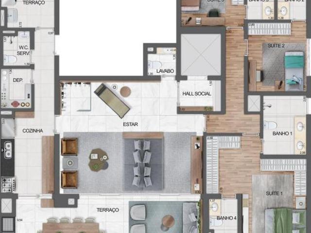 Apartamento com 136 m², com 2 vagas a venda na Vila Mariana
