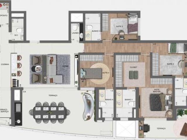 Apartamento com 142,55m², com 3 suítes, 2 vagas à Venda no Brooklin