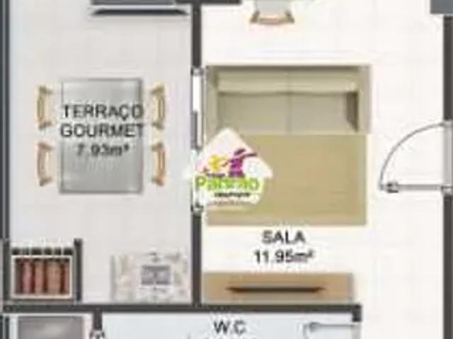 Apartamento com 1 dorm, Caiçara, Praia Grande R$ 350 mil, Cod: 8624