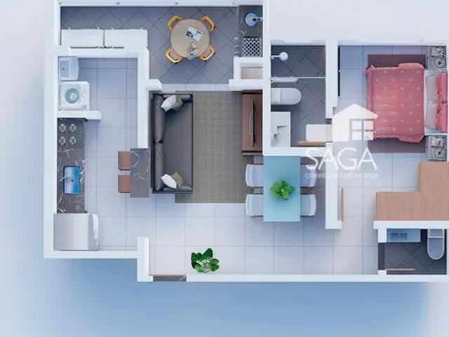 Apartamento com 1 dormitório à venda, 47 m² por R$ 417.740,00 Vila Guilhermina Praia Grande/SP