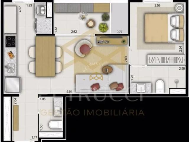 Apartamento com 1 dormitório à venda, 40 m² por R$ 450.000,00 Nova Campinas /SP
