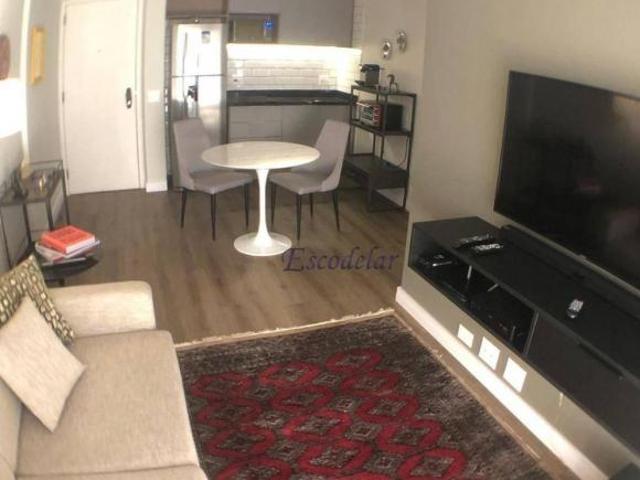 Apartamento com 1 dormitório MOBILIADO à venda, 43 m² 1 suíte, no coração de Pinheriros