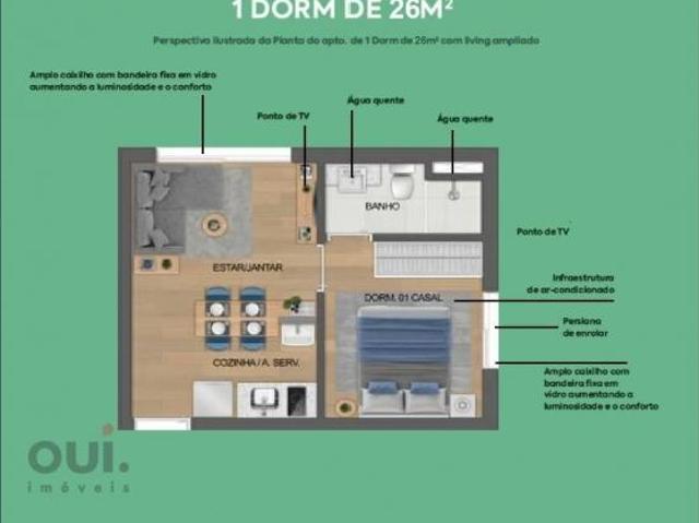 Apartamento com 1 dormitório à venda, 26 m² por R$ 329.000,00 Campos Elíseos São Paulo/SP