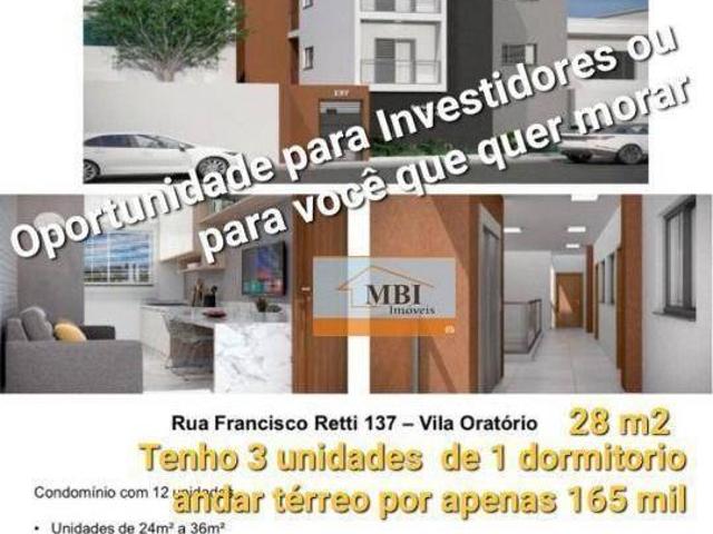 Apartamento com 1 dormitório à venda, 27 m² por R$ 165.000,00 Vila Oratório São Paulo/SP