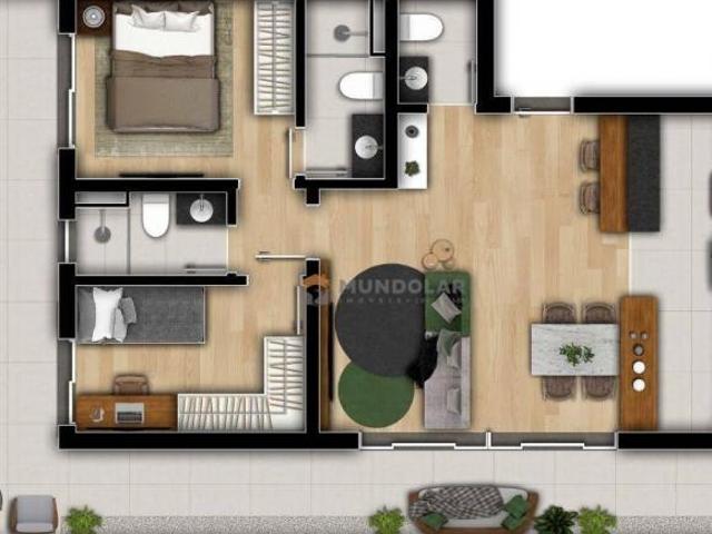 Apartamento com 1 dormitório à venda, 30 m² por R$ 384.900,00 Bacacheri Curitiba/PR