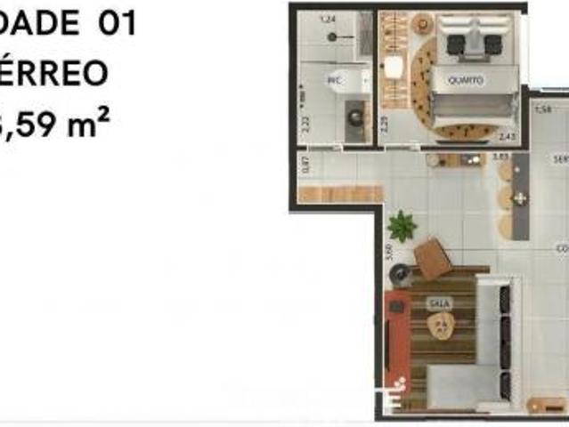 Apartamento com 1 dormitório à venda, 33 m² por R$ 264.000,00 Santa Maria São Paulo/SP