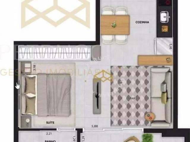 Apartamento com 1 dormitório à venda, 41 m² por R$ 580.000,00 Centro Campinas/SP