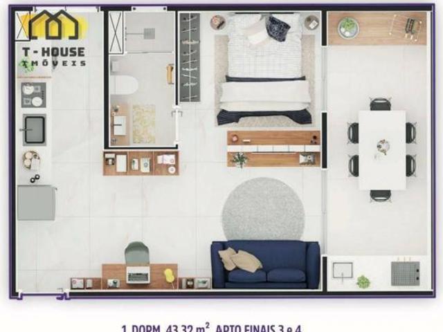 Apartamento com 1 dormitório à venda, 43 m² por R$ 425.000,00 Nova Petrópolis São Bernardo do Ca