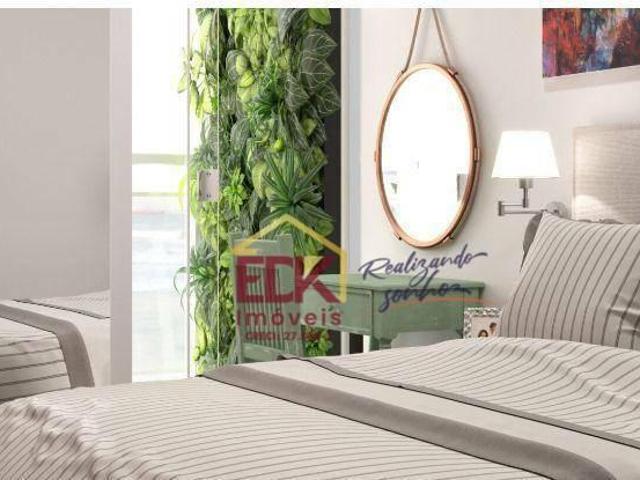 Apartamento á 350m da Praia, com 1 dormitório, 43 m², à venda por R$ 420.000 Praia Grande Ubatub