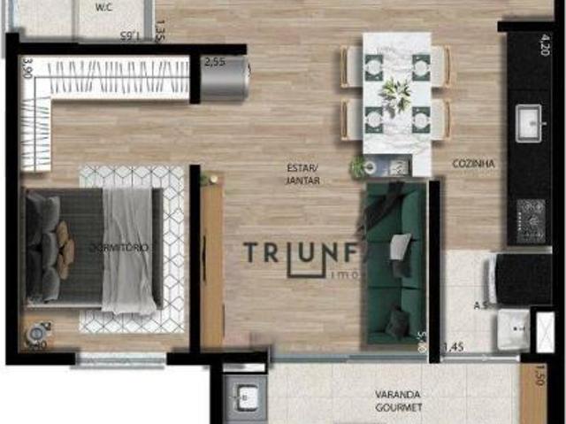 Apartamento com 1 dormitório à venda, 48 m² por R$ 572.000,00 Condomínio Residencial Biarritz So
