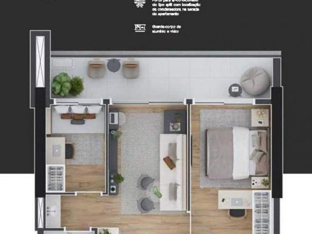Apartamento com 1 dormitório à venda, 49 m² por R$ 637.656 Centro Curitiba/PR