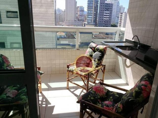 Apartamento com 1 dormitório à venda, 56 m² por R$ 400.000 Vila Guilhermina Praia Grande/SP