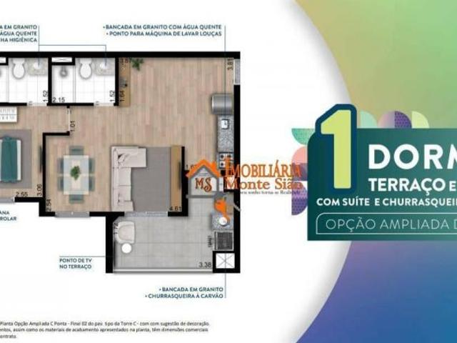 Apartamento com 1 dormitório à venda, 56 m² por R$ 420.000,00 Vila Augusta Guarulhos/SP