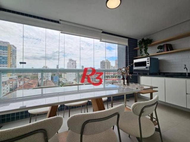 Apartamento com 1 dormitório à venda, 60 m² por R$ 890.000,00 Boqueirão Santos/SP