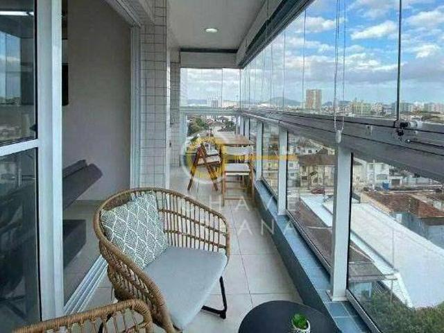 Apartamento com 1 dormitório à venda, 65 m² por R$ 650.000,00 Boqueirão Santos/SP
