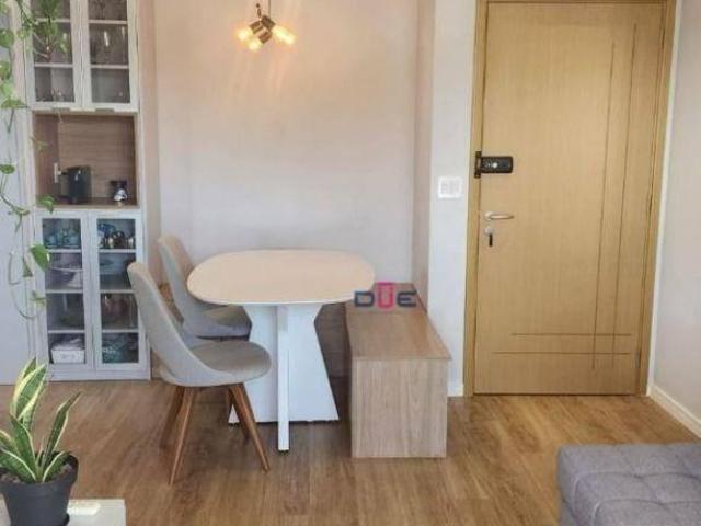 Apartamento com 1 dormitório com lazer completo, andar alto e vaga demarcada à venda, 44 m² por R$ 6