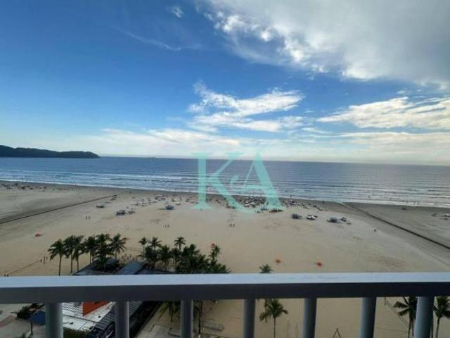 Apartamento com 1 dormitório frente mar, com vista total e definitiva, Vila Guilhermina Praia Gran