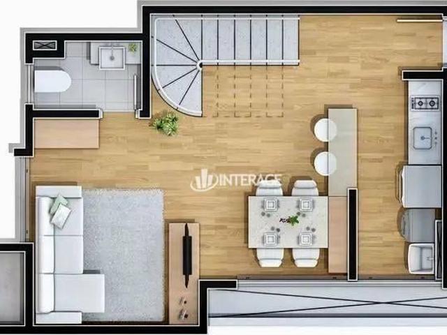 Apartamento Com 1 Dormitório Para Alugar, 27 m² por R$3.567,70/mês Juvevê Curitiba/pr