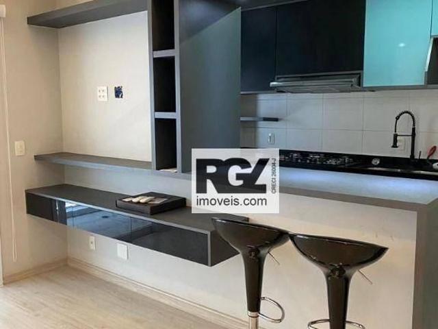 Apartamento Com 1 Dormitório Para Alugar, 57 m² por R$5.700,00/mês Gonzaga Santos/sp