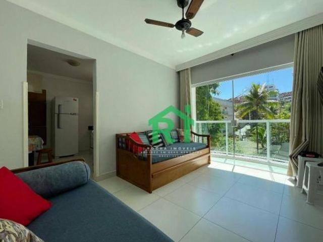 Apartamento com 1 dormitório, Sacada, Beira Mar, Enseada, Guarujá/SP