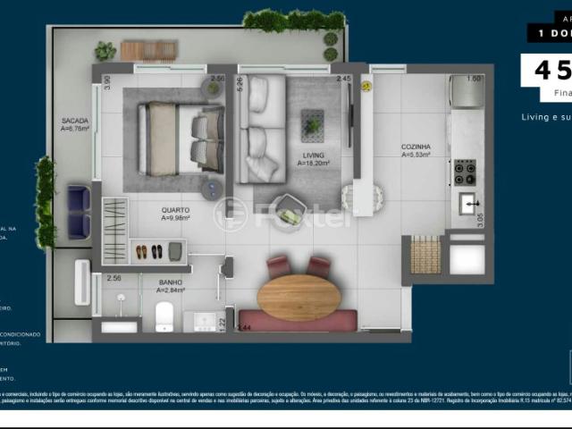 Apartamento com 1 dormitórios em Porto Alegre