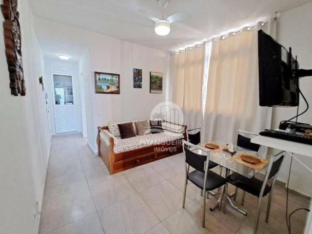 Apartamento com 1 quarto, 1 quadra da praia à venda, 55 m² Pitangueiras Guarujá/SP