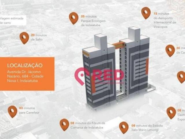 Apartamento com 1 quarto à venda, 33m² por R$ 456.000 Residencial My Studium Indaiatuba/SP