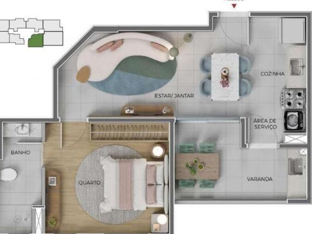 Apartamento com 1 quarto à venda em Belo Horizonte, no bairro Ipiranga