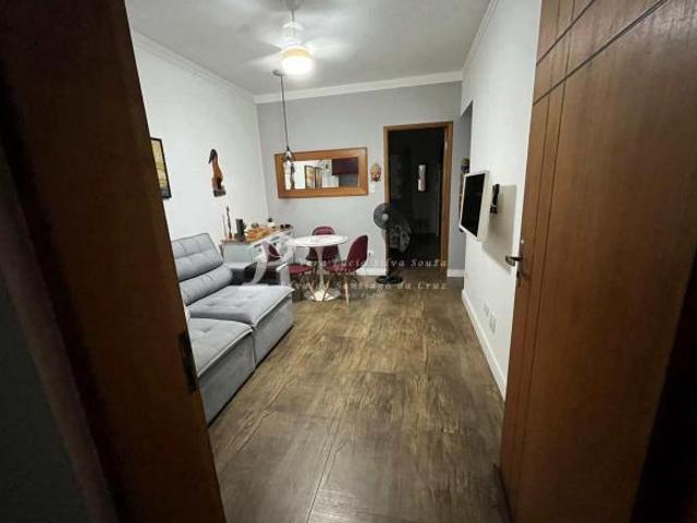 Apartamento com 1 quarto, vista mar, garagem, Gonzaga, Santos