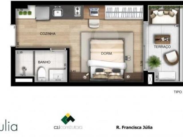 Apartamento com 1 quartos à venda em Santana SP
